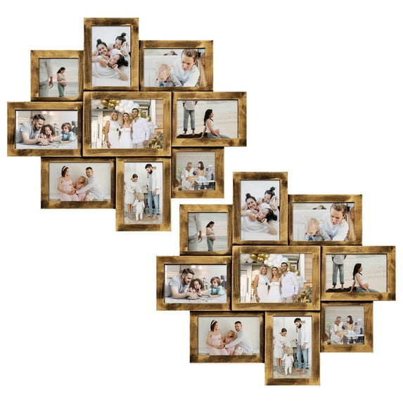 2 Pack Holaur 9 Opening Gold Collage Picture Frames for Wall, 4x6 ...