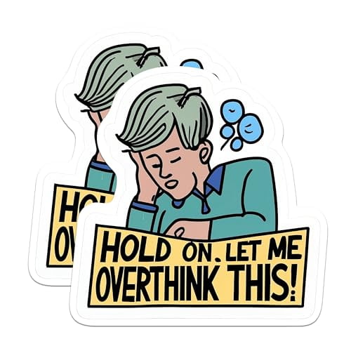 (2 Pack) Hold On. Let Me Overthink This Magnets - Funny Sarcastic ...