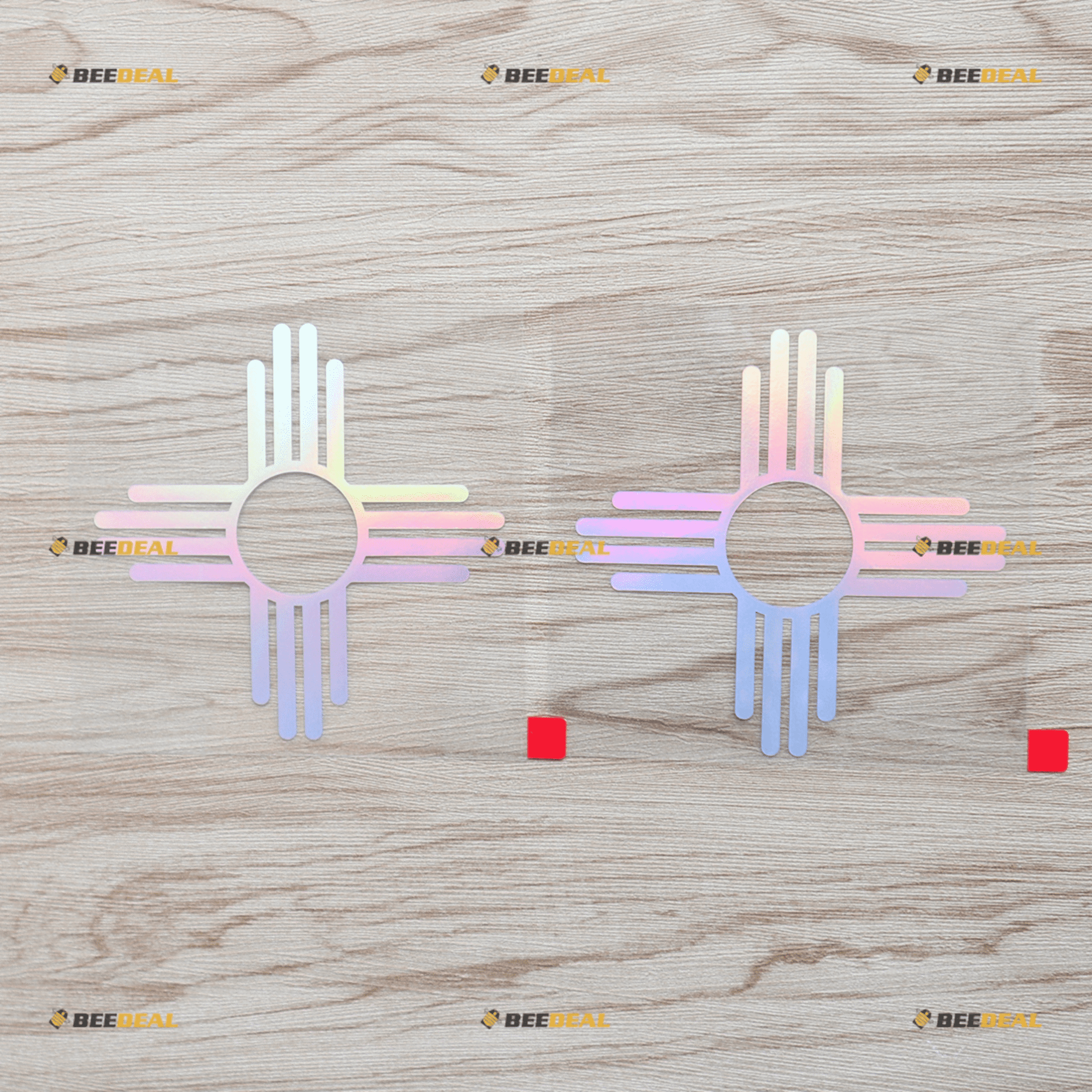 2 Pack Holographic Iridescent, 4 Inches - New Mexico State Flag NM ...
