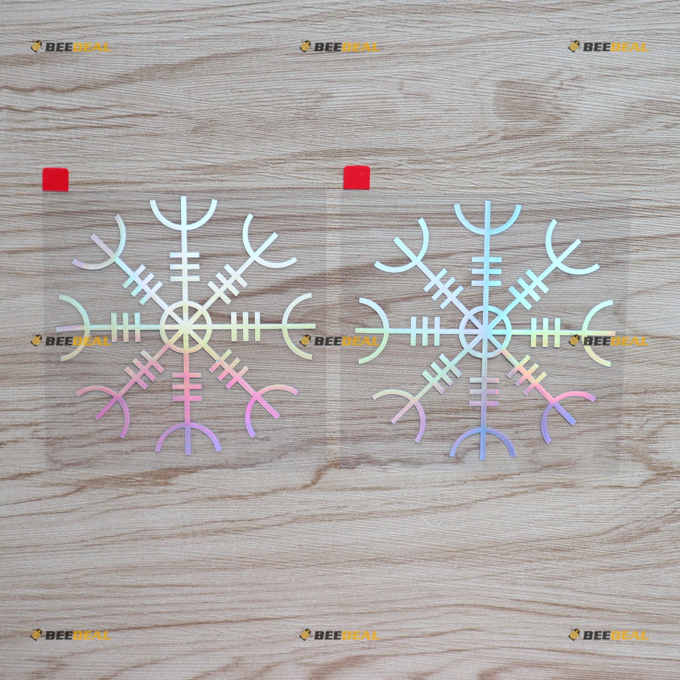 2 Pack Holographic Iridescent Color, 4 Inches - Helm of Awe Decal ...