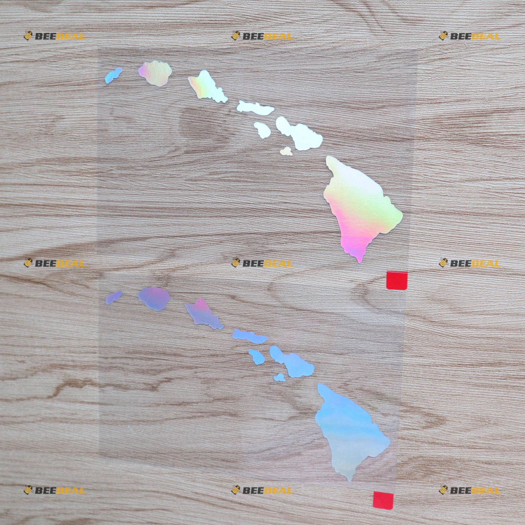 2 Pack Holographic Iridescent Color, 6 Inches - Hawaii Map Outline ...