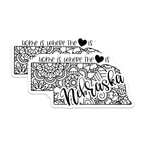 (2 Pack) Home is Where The Heart is Nebraska Magnets Magnets - Nebraska ...