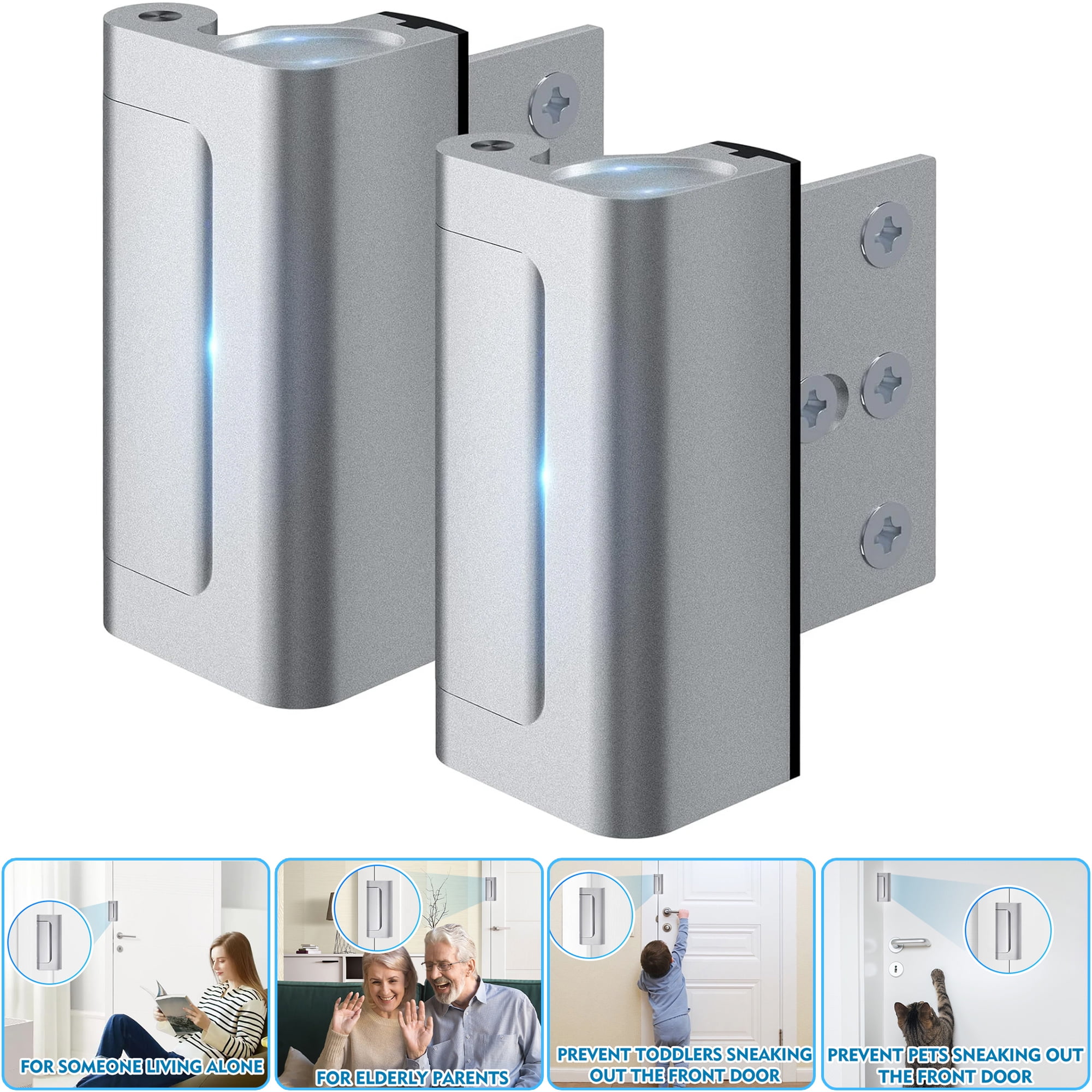 SunshineFace 2 Pack Security Door Lock, Alloy Material, Black or Silver ...