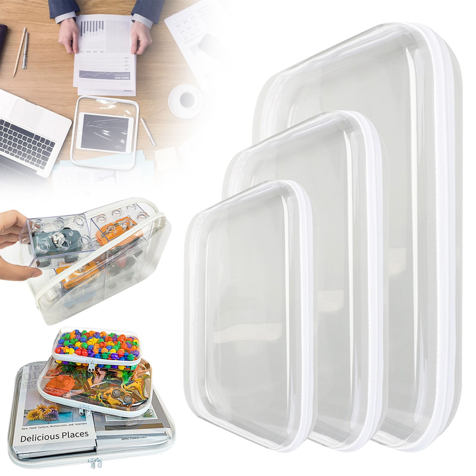 2 Pack Home Textile Storage,Organizer Bags Zippered Transparent Cases ...