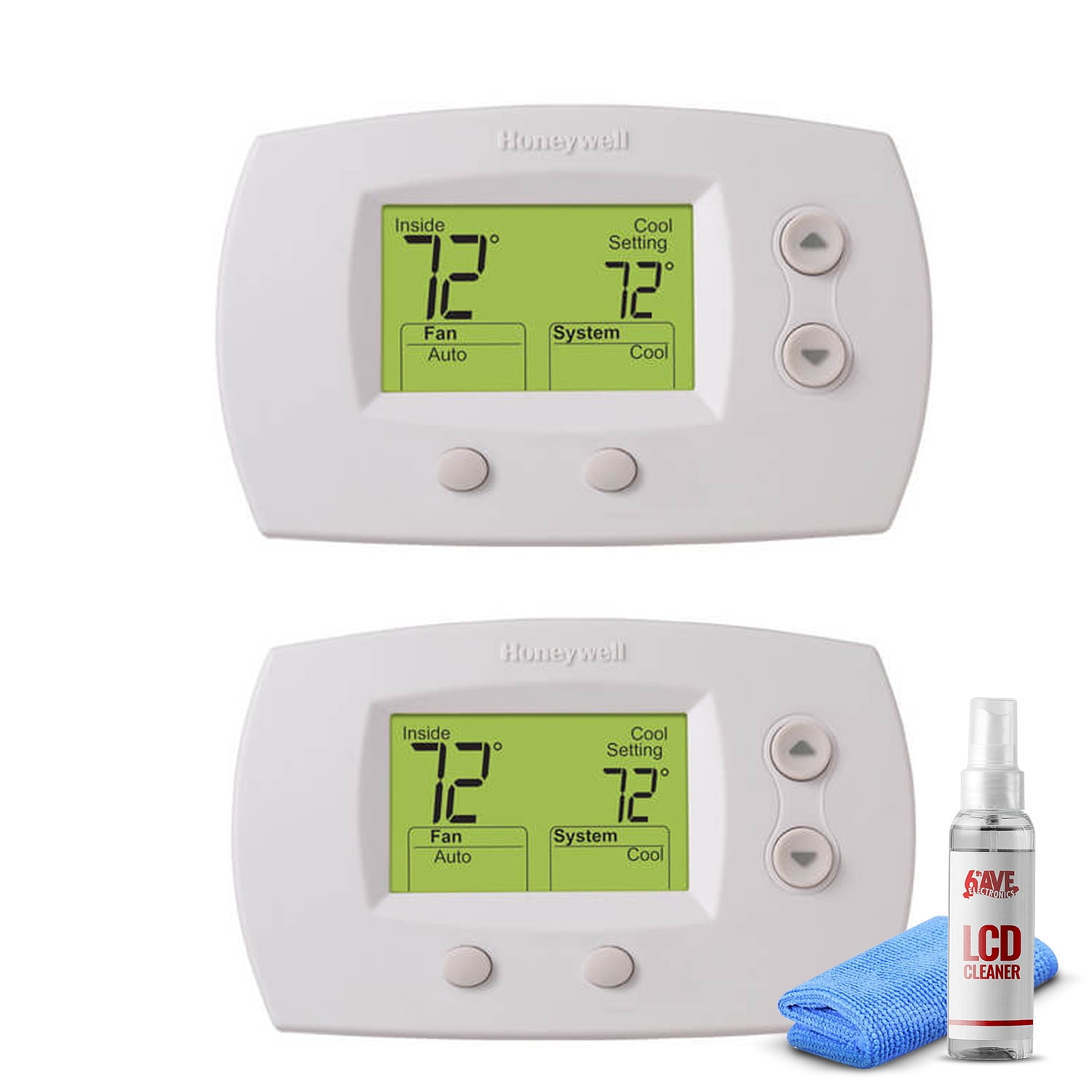 2-Pack Honeywell TH5220D1029 Focuspro 5000 Non-Programmable 2 Heat and ...