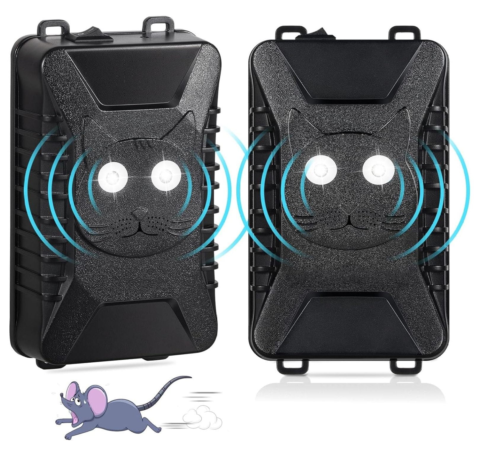 2 Pack Under Hood Rodent Repeller with Strobe Light,3 Power Supply ...