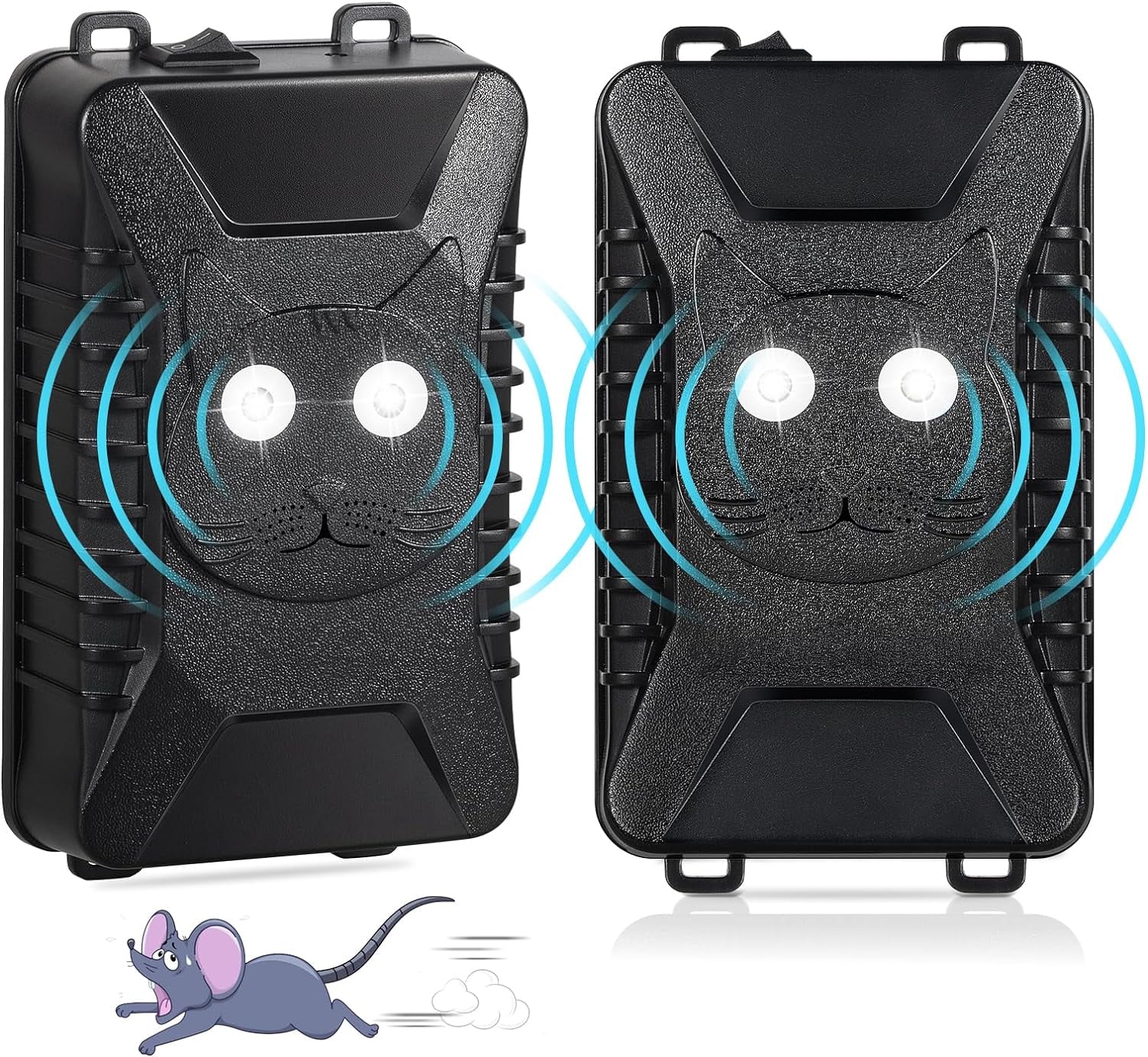 2 Pack Under Hood Rodent Repeller with Strobe Light,3 Power Supply ...