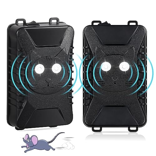 2 Pack Under Hood Rodent Repeller with Strobe Light,3 Power Supply ...