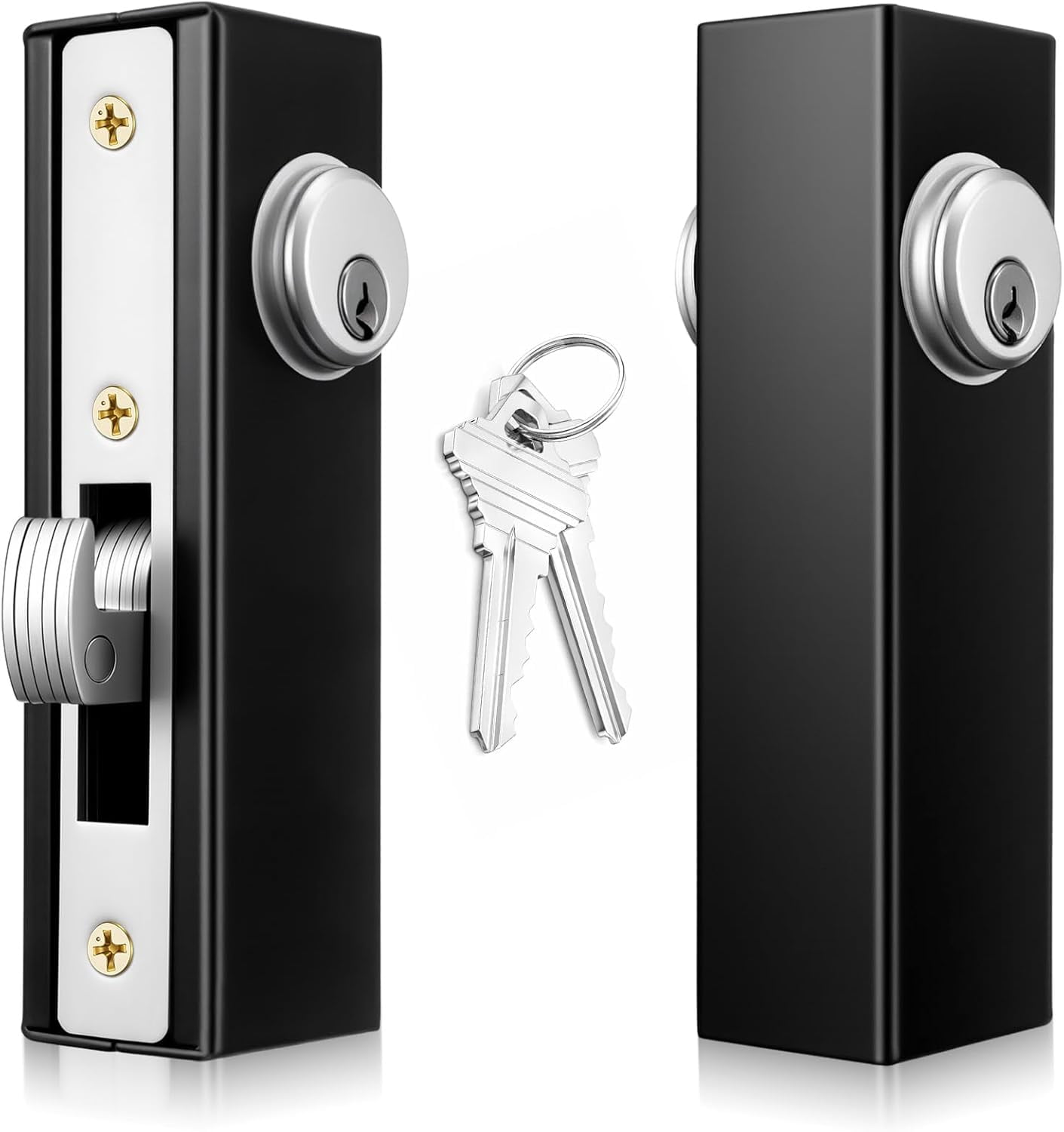 2 Pack Hook Bolt Mortise Lock Weldable Steel Hook Lock 1-1/8" Backset ...