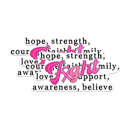 (2 Pack) Hope Strength Fight Breast Cancer Awareness Stickers - 5 ...