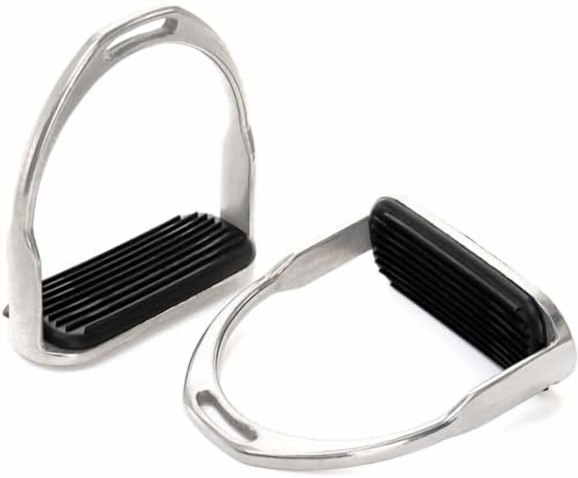 2 Pack Horse Riding Stirrups, Metal Hose Saddle Stirrup with Rubber Pad ...