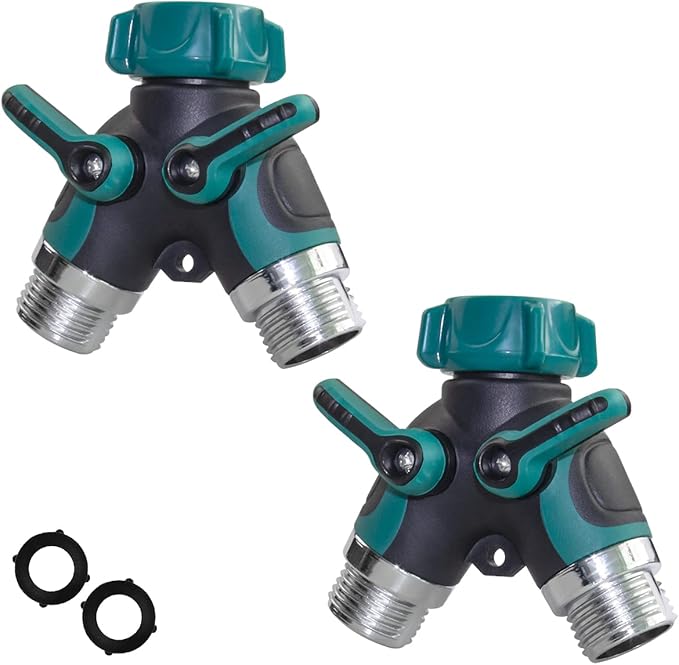 2 Pack Hose Splitter,2 Way Heavy Duty Garden Faucet,Garden Y Hose ...