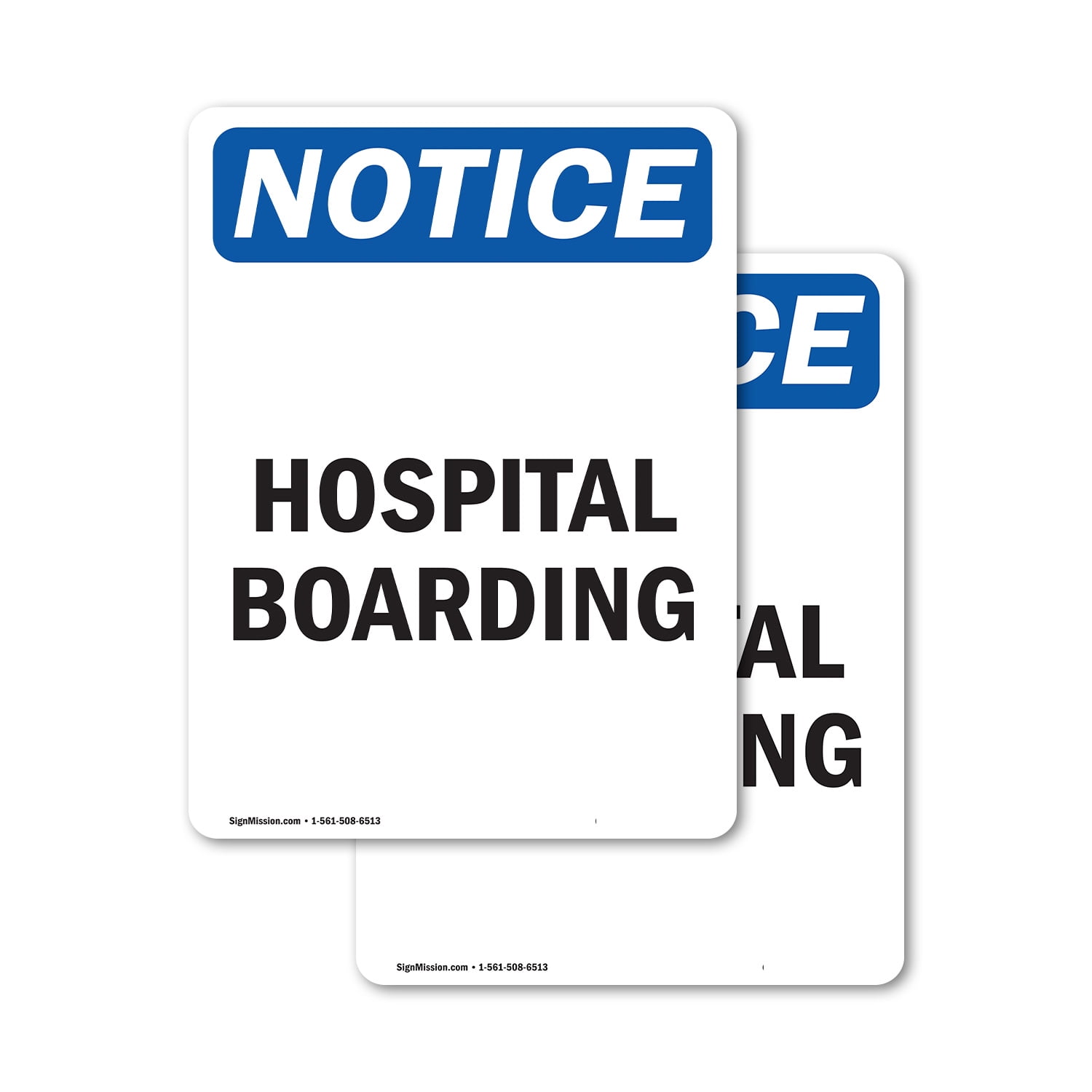 (2 Pack) Hospital Boarding OSHA Notice Sign 5 Inch X 7 Inch Vinyl Label ...