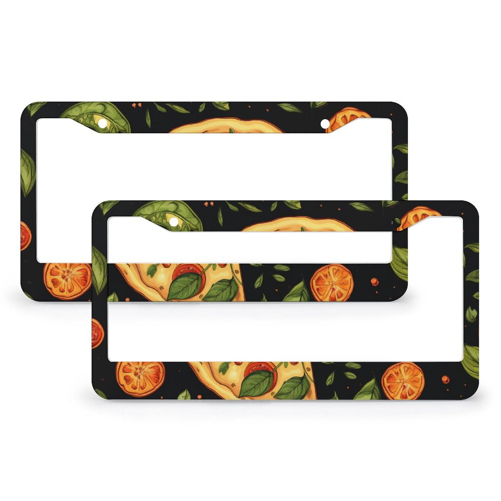 2 Pack Hot Fresh Italian Pizza Pizzeria License Plate Cover Funny Food ...