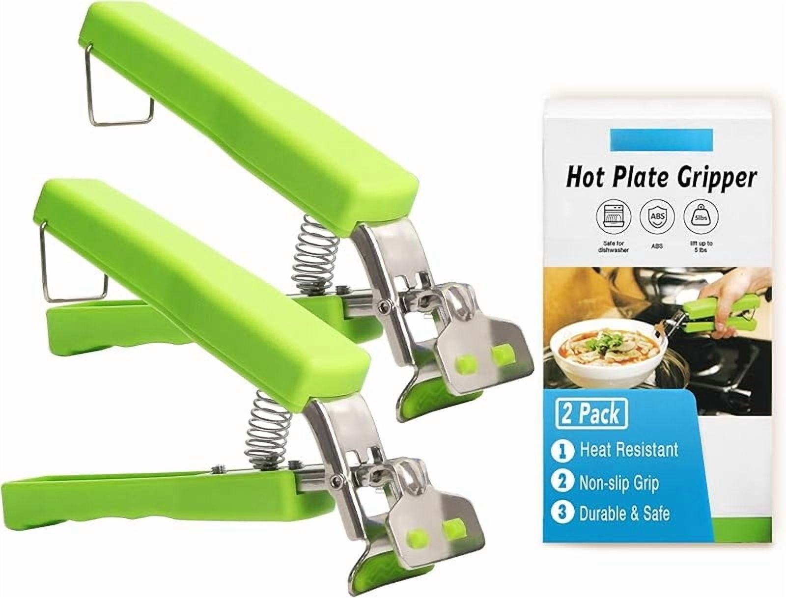 2 Pack Hot Plate Gripper Clips Holder Tongs for Moving Hot Plate Bowls ...