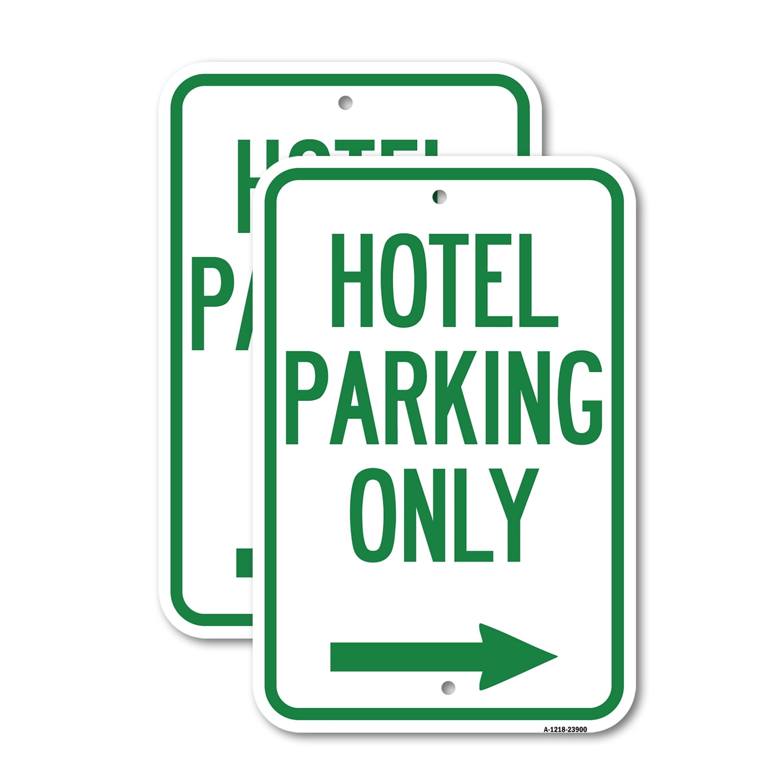 (2 Pack) Hotel Parking Only (With Right Arrow) | 12" X 18" Heavy-Gauge ...