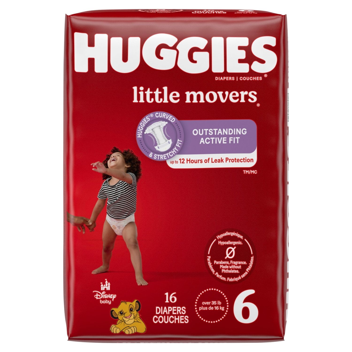 Huggies Little Movers Diapers Jumbo Pack - Size 6 16 each 2 Pack ...