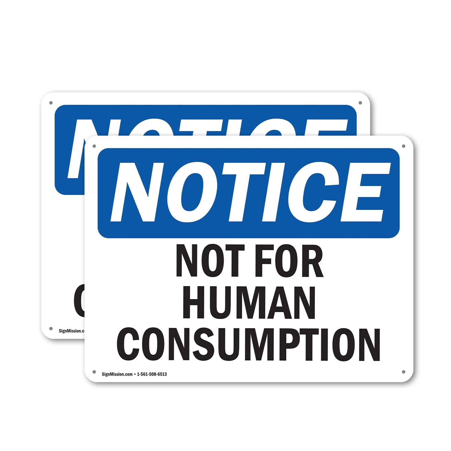 (2 Pack) Not For Human Consumption OSHA Notice Sign 18 Inch X 12 Inch ...