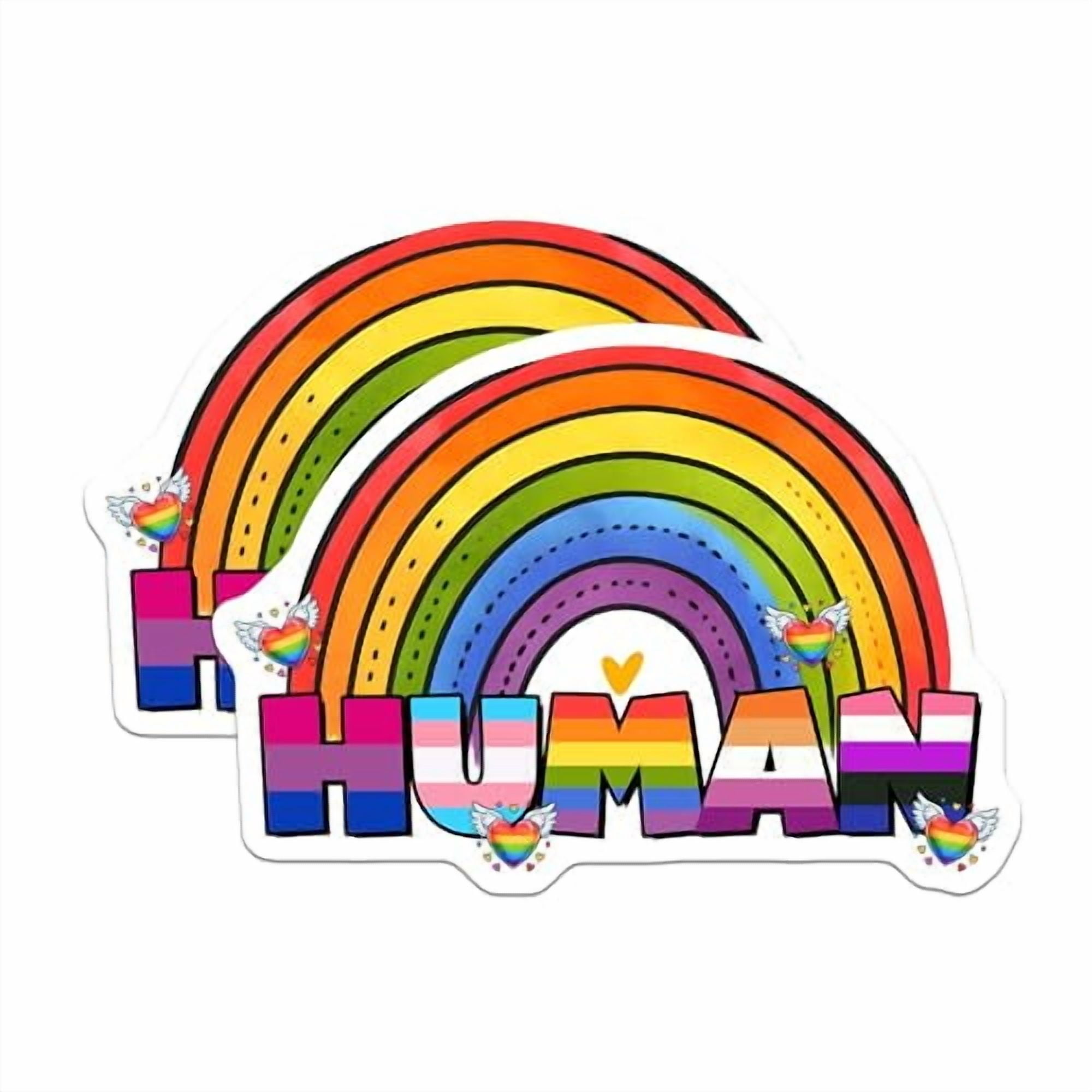 (2 Pack) Human Pride Magnets - 5" On Longest Side - for Cars, Fridges ...