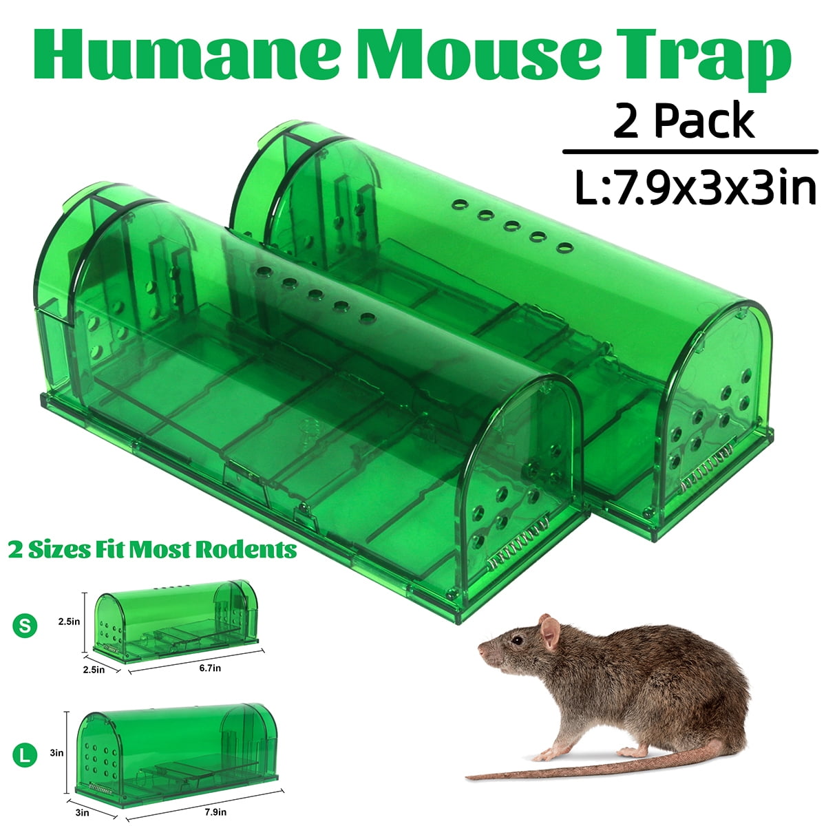 2 Pack Humane Mouse Trap Catcher and Release | Mice Trap| Outdoor Non ...