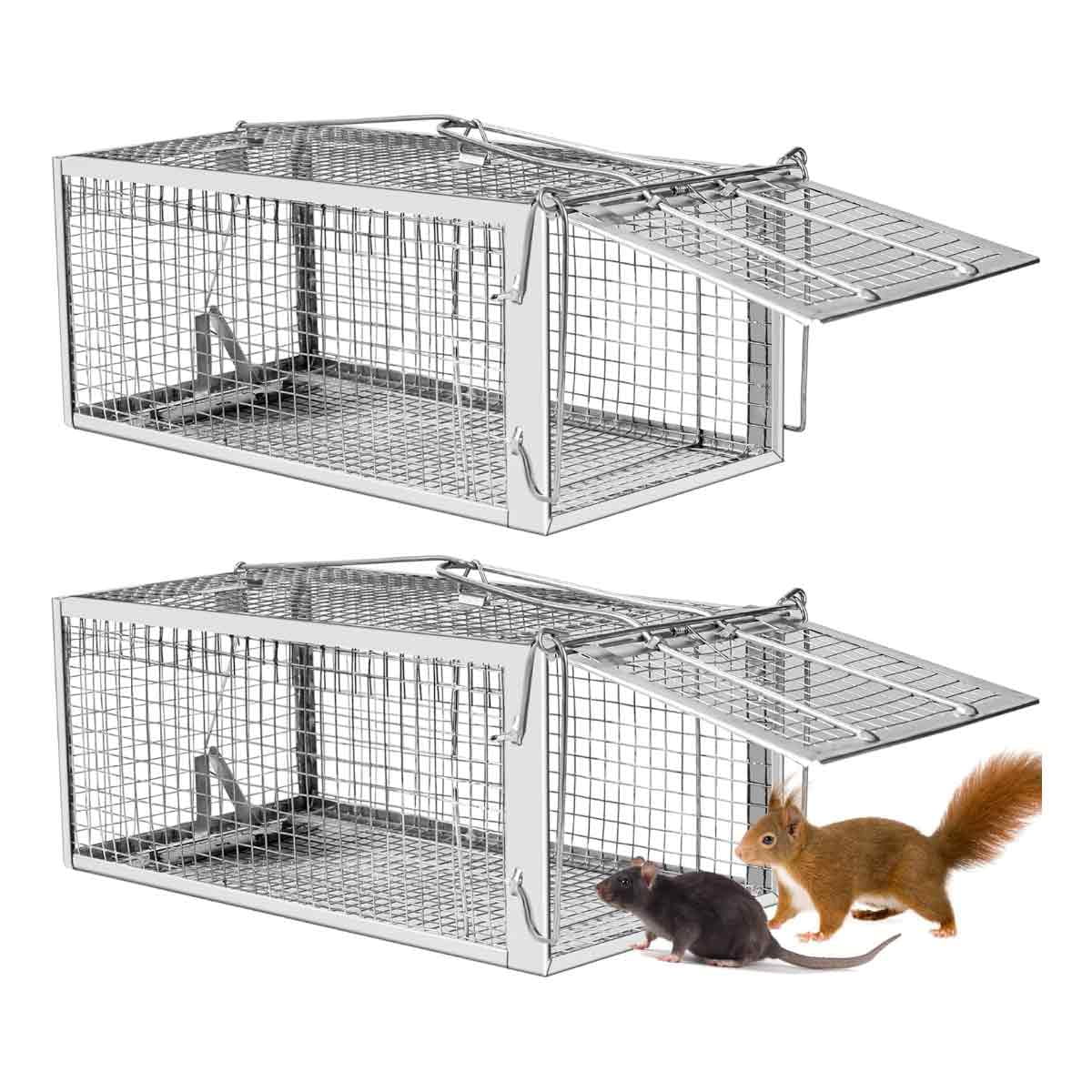 2 Pack Humane Rat Traps - Rodent Trap For Squirrel Mouse Rat Mice, Live ...