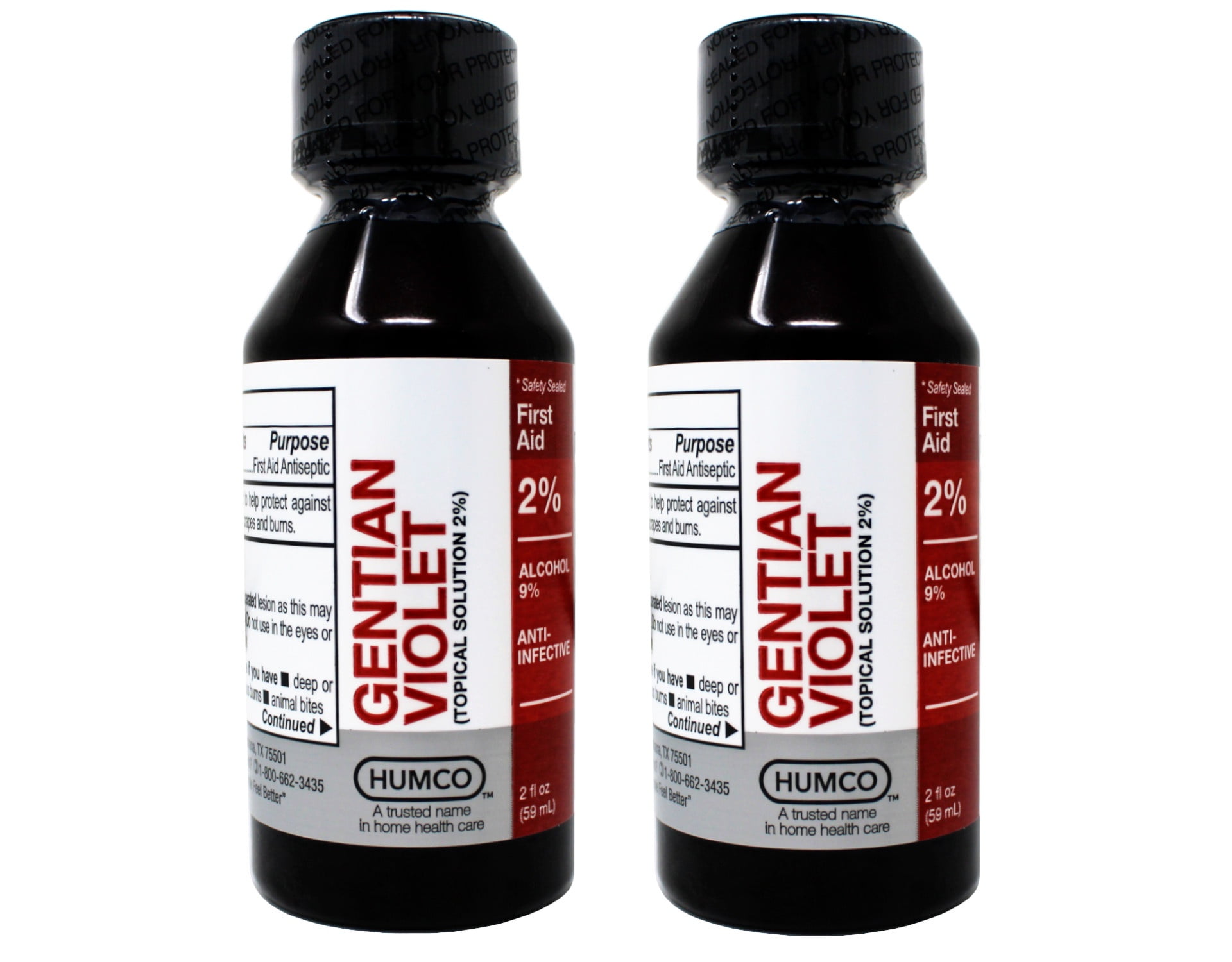 2 Pack - Humco Gentian Violet Topical Solution 2% 2oz Each - Walmart.com