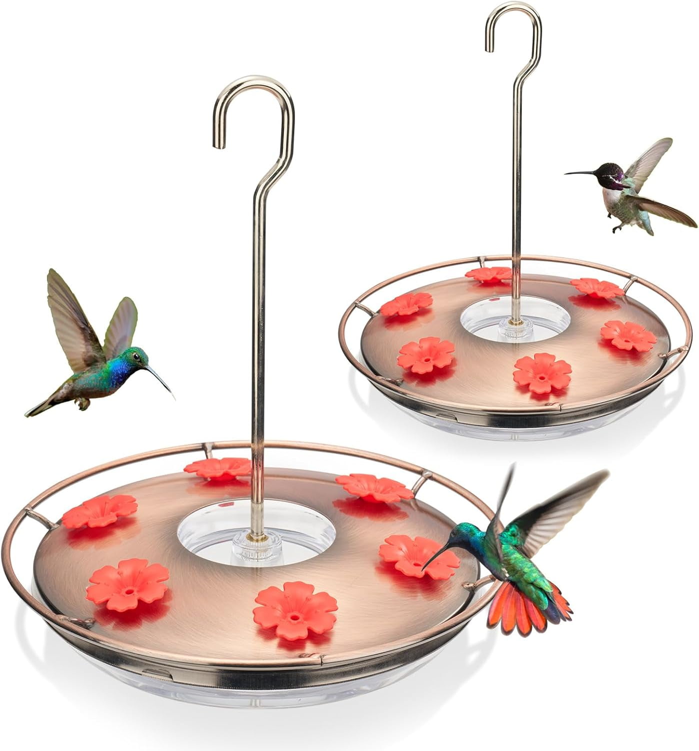 2 Pack Hummingbird Feeder for Outdoors Hanging 12 Oz, Built-in Ant Moat ...