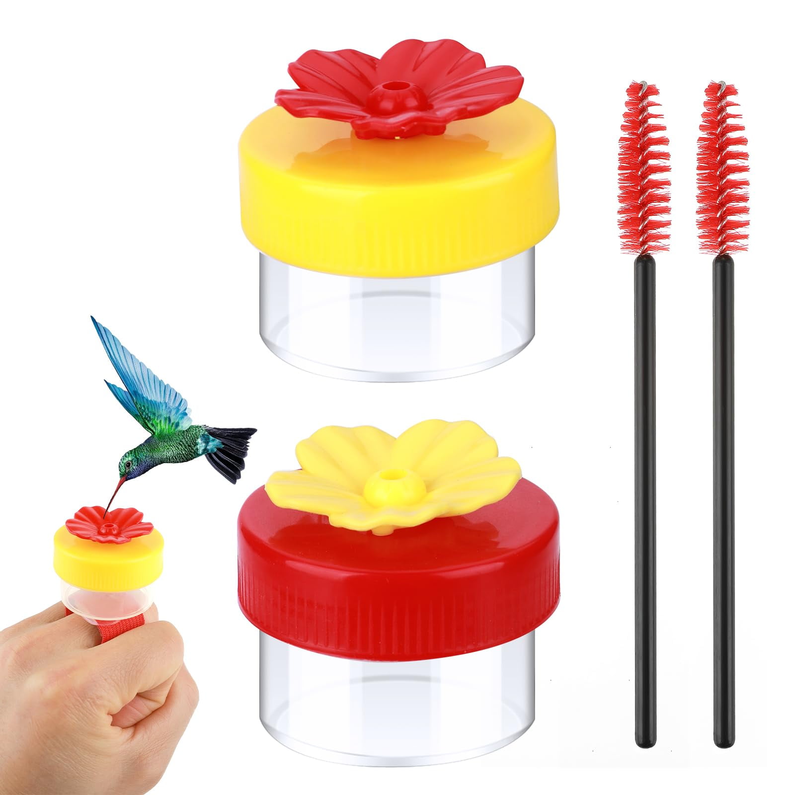 2 Pack Hummingbird Hand Feeder Flower Handheld Hummingbird Feeders Mini ...