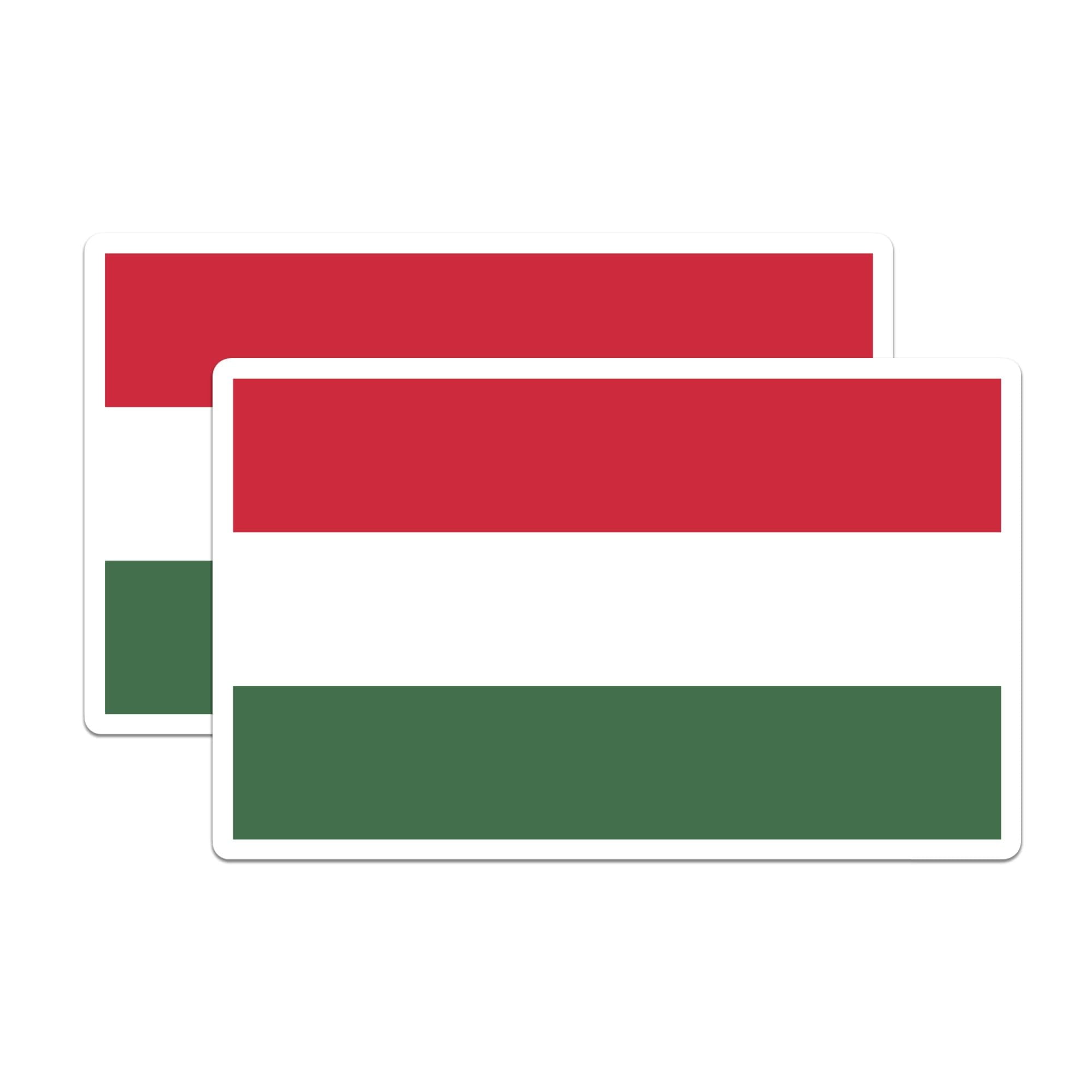 (2 Pack) Hungary World Flag Stickers - Pride - 5 Inches On Longest Side ...