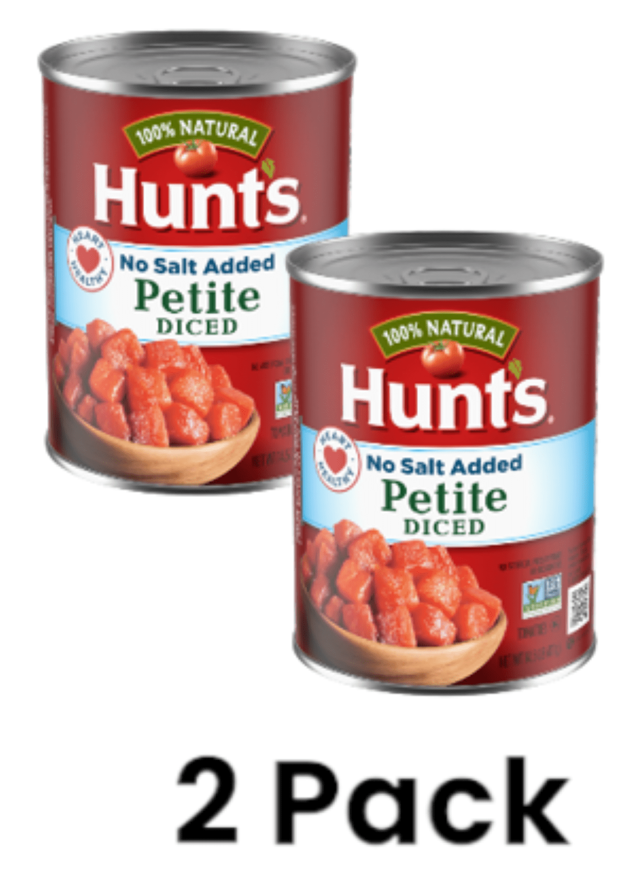 (2 Pack) Hunt's No Salt Added Petite Diced Tomatoes, 14.5 oz Can ...