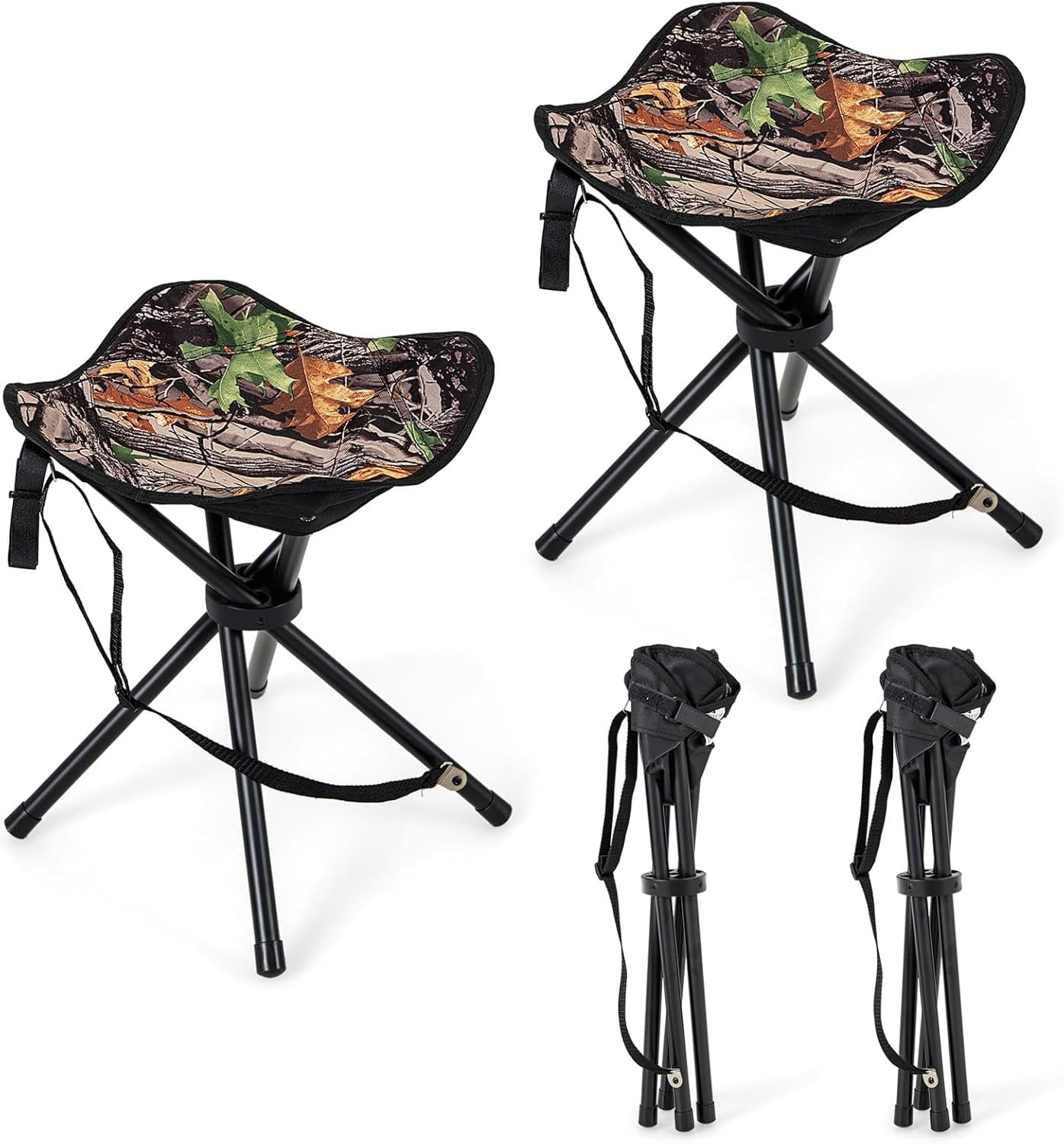 2 Pack Hunting Stools, Sturdy Metal Frame, Lightweight Portable, 15.5 ...