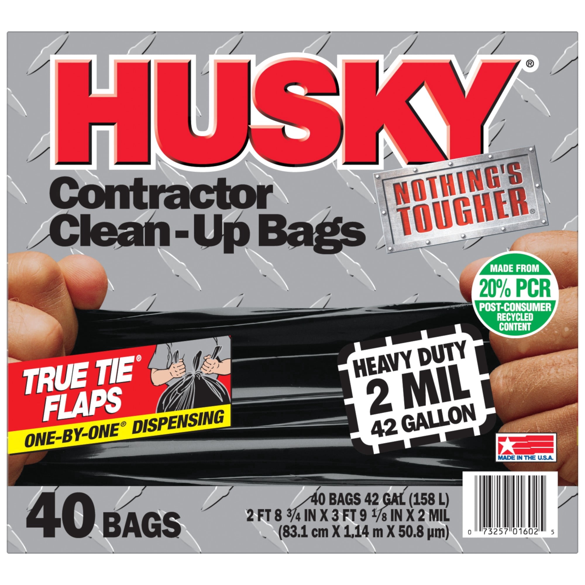 (2 Pack) Husky Heavy Duty Contractor Black Bags, 42 Gallon, 40 Bags, 2 ...