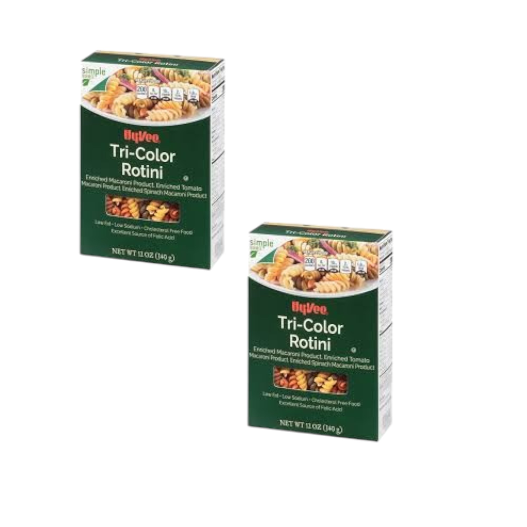 ( 2 Pack ) Hy-Vee Tri-Color Rotini, 12 oz - Walmart.com