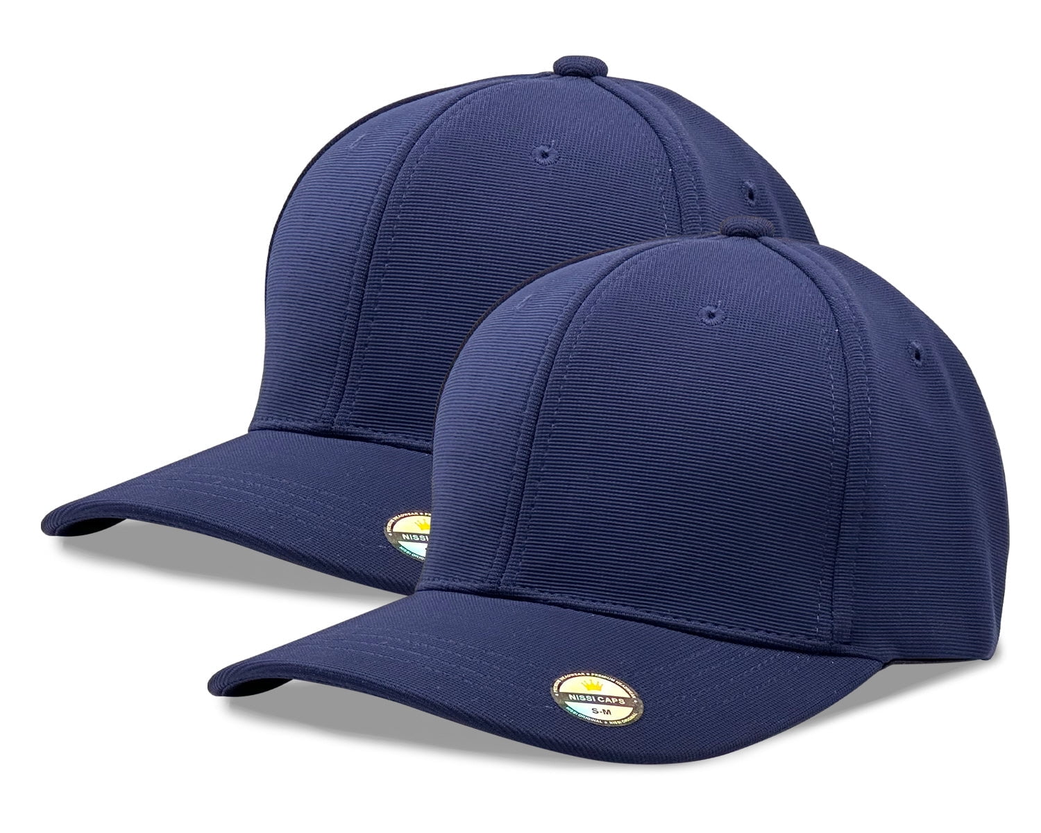[2 Pack] Hybrid Stretch-Fitted Trucker Cap, Baseball Cap Navy S/M ...