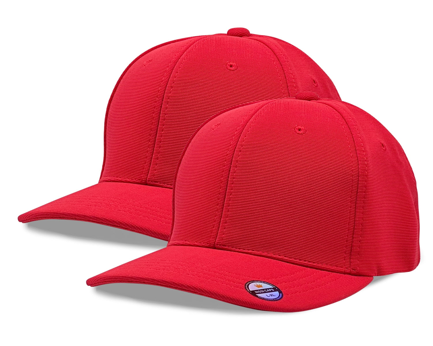 [2 Pack] Hybrid Stretch-Fitted Trucker Cap, Baseball Cap Red S/M ...