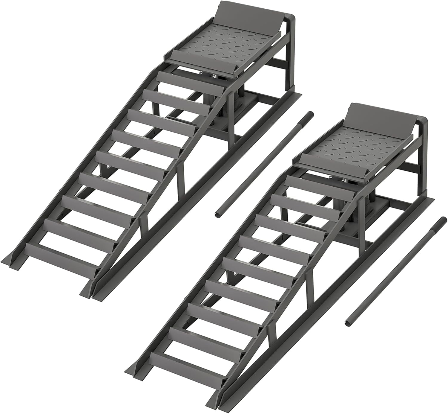 2 Pack Hydraulic Car Ramps - 5T (10,000lbs) Heavy Duty Low Profile Lift Service Ramps for Trucks ...