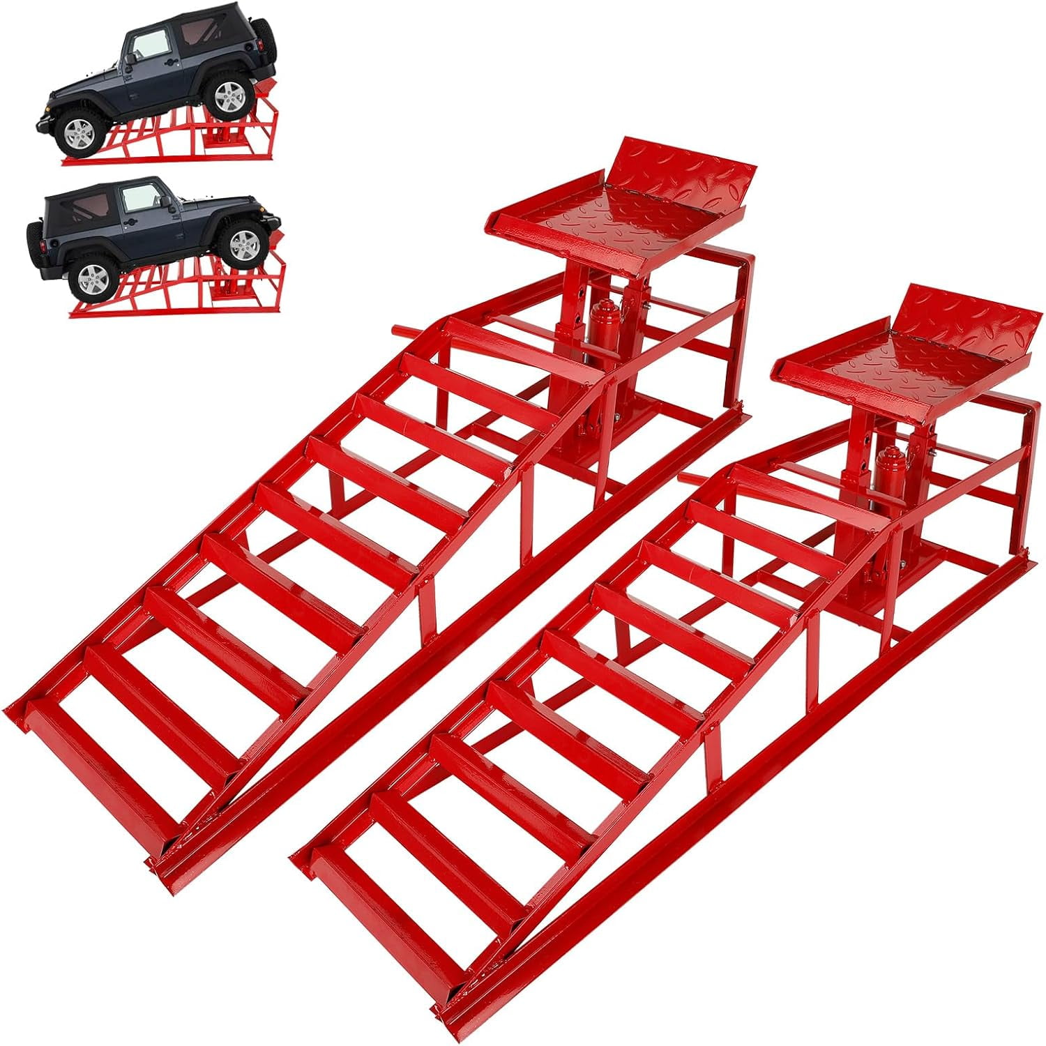 2 Pack Hydraulic Car Ramps 5T 10000lbs Low Profile Car Lift Service ...
