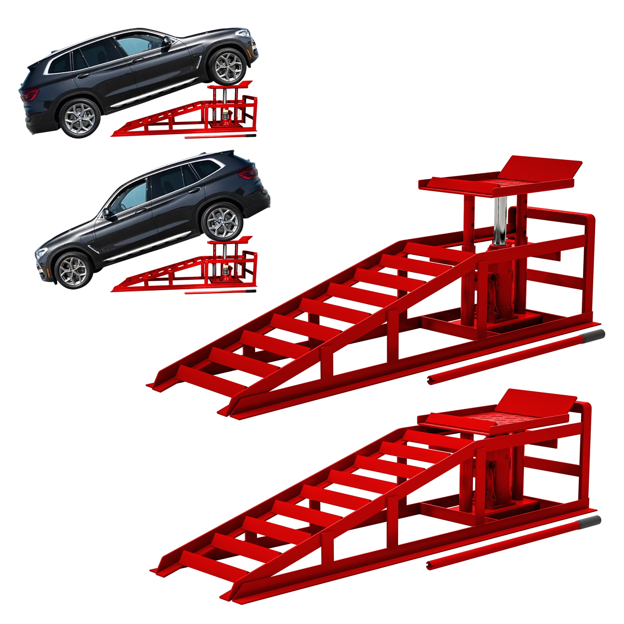 2 Pack Hydraulic Car Ramps 5T 10000lbs Low Profile Car Lift Service ...