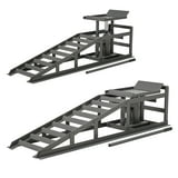 2-Pack Hydraulic Car Ramps 5T/11000lbs Gray Steel Lift Ramps for Garage ...