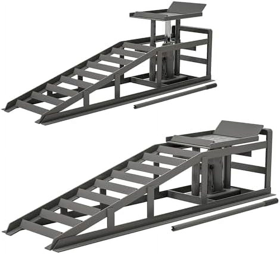 2 Pack Hydraulic Car Ramps 5T 11000lbs Heavy Duty Low Profile Car Lift ...