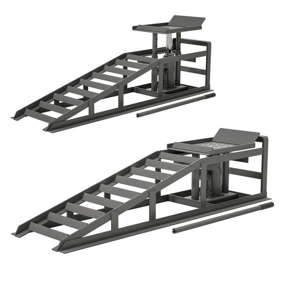 2 Pack Hydraulic Car Ramps 5T 11000lbs Low Profile Car Lift Service ...