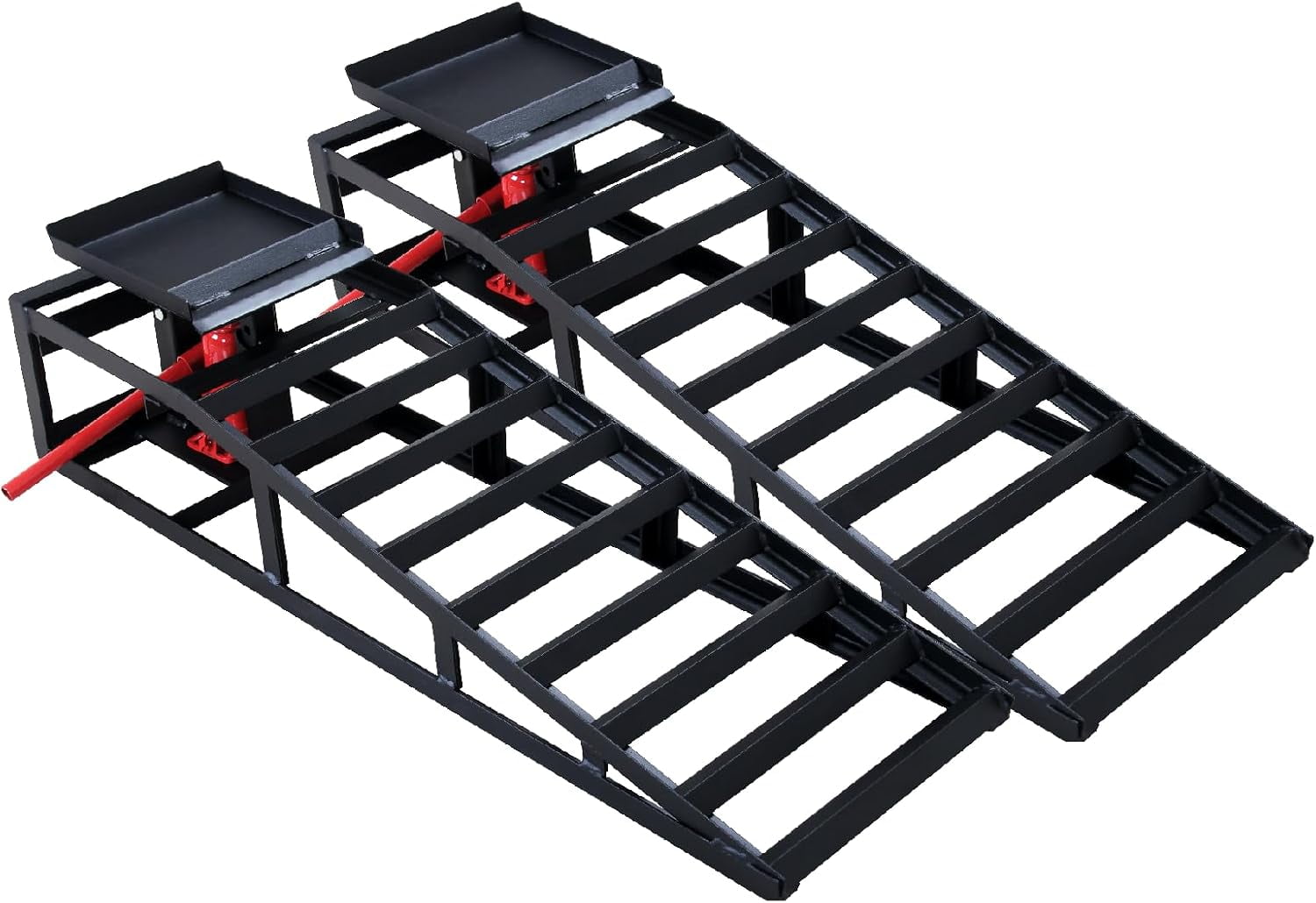 2 Pack Hydraulic Car Ramps for Oil Changes, 5T Heavy Duty Vehicle Ramps ...