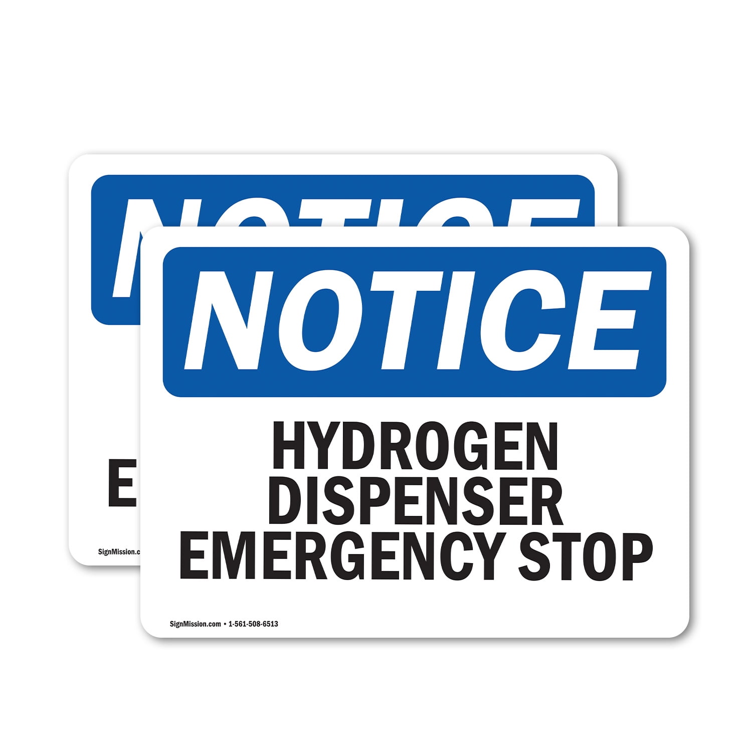 (2 Pack) Hydrogen Dispenser Emergency Stop OSHA Notice Sign 10 Inch X 7 ...
