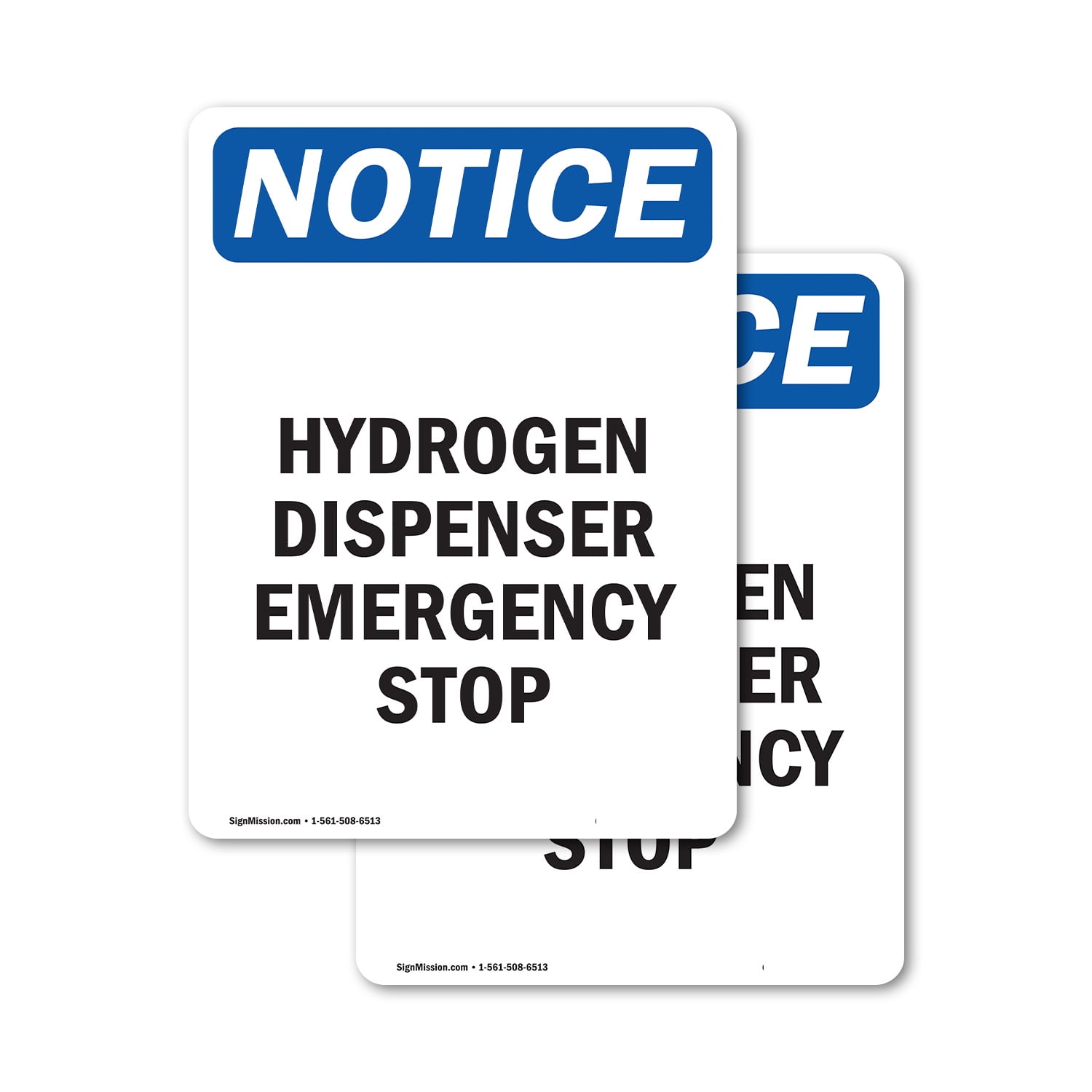 (2 Pack) Hydrogen Dispenser Emergency Stop OSHA Notice Sign 12 Inch X ...