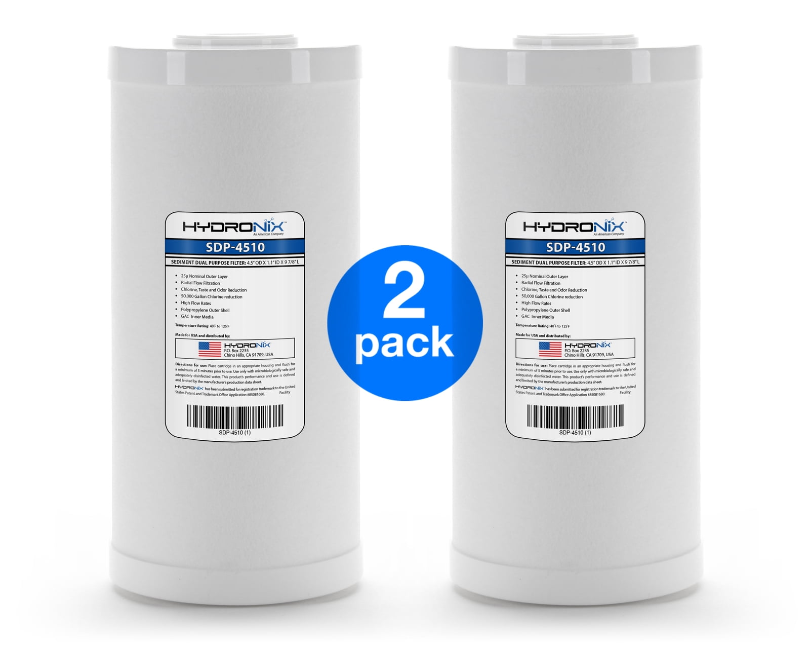 2 Pack - Hydronix SDP-4510 Dual Purpose Radial Flow Cartridge 4.5" x 10" - Walmart.com