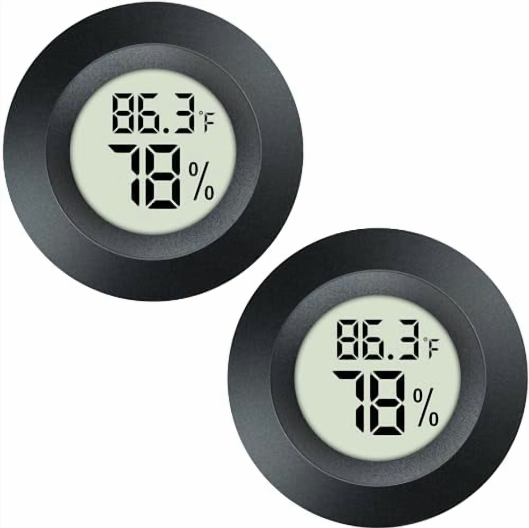 2 Pack Hygrometer Thermometer Mini Digital LCD Monitor Indoor/Outdoor ...