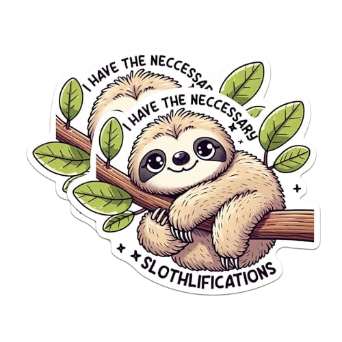 (2 Pack) I Have The Necessary Slotifications - Punny Funny Sloth ...
