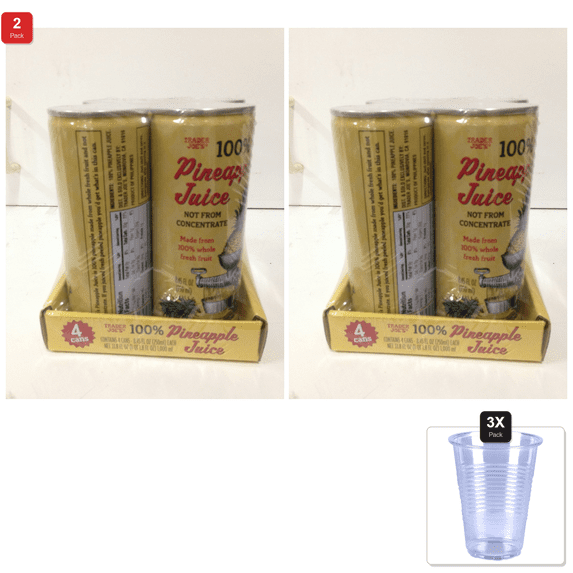 2 Pack | I Pack (4 Cans) Trader Joes 100% Pineapple Juice & 3x ...
