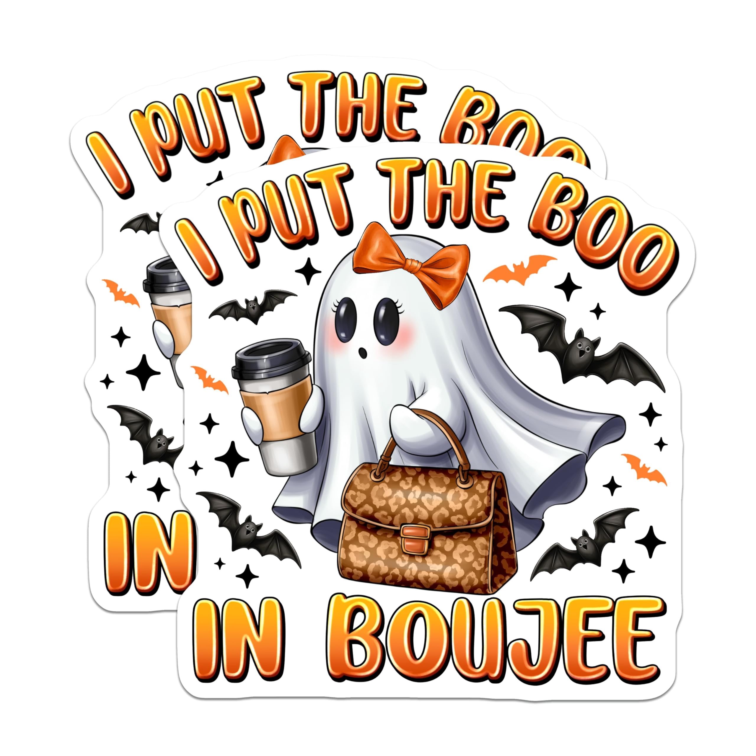 (2 Pack) I Put the Boo in Boujee Stickers - Sassy Ghost Decals - Trendy ...