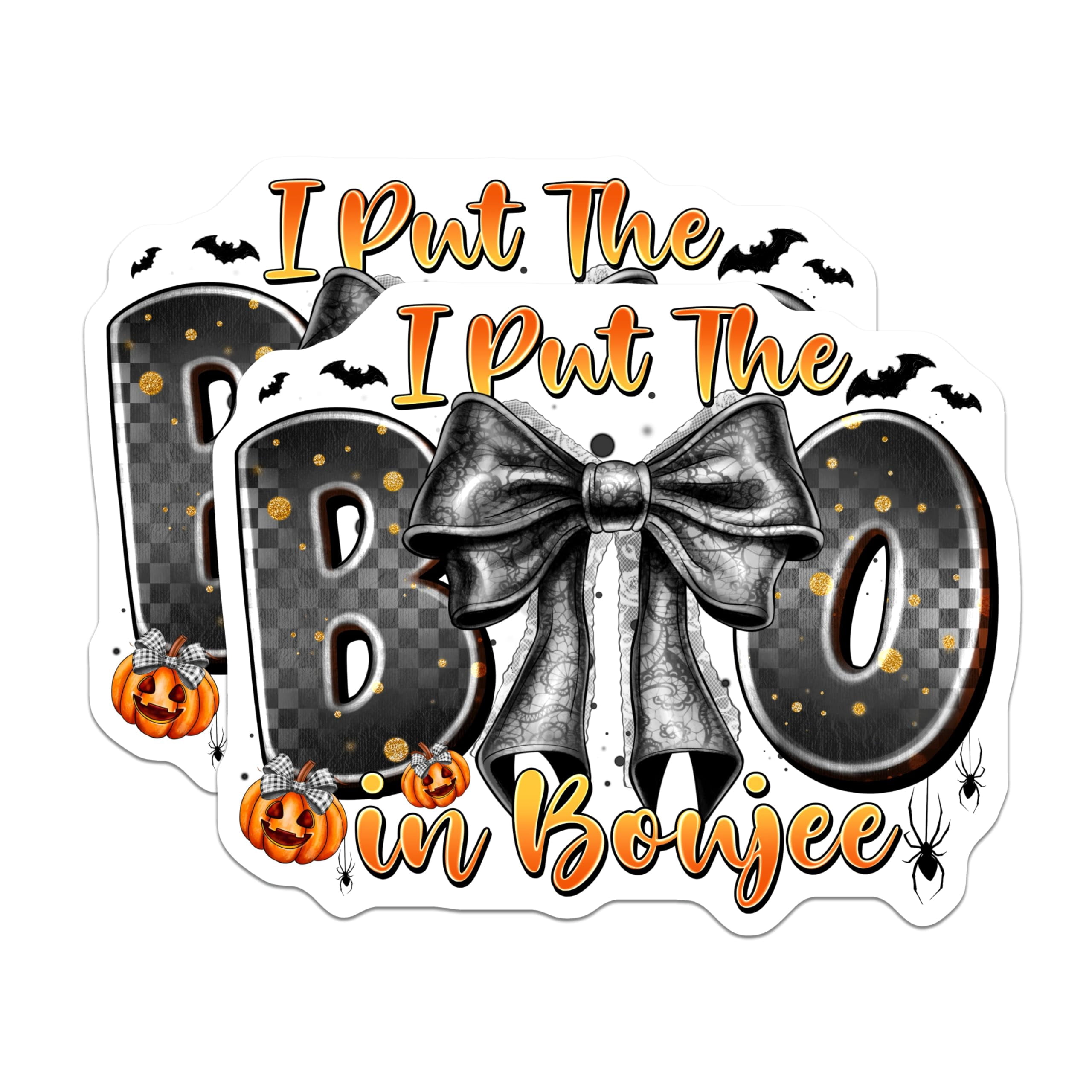 (2 Pack) I Put The Boo In Boujee Stickers - Trendy Halloween Decal ...